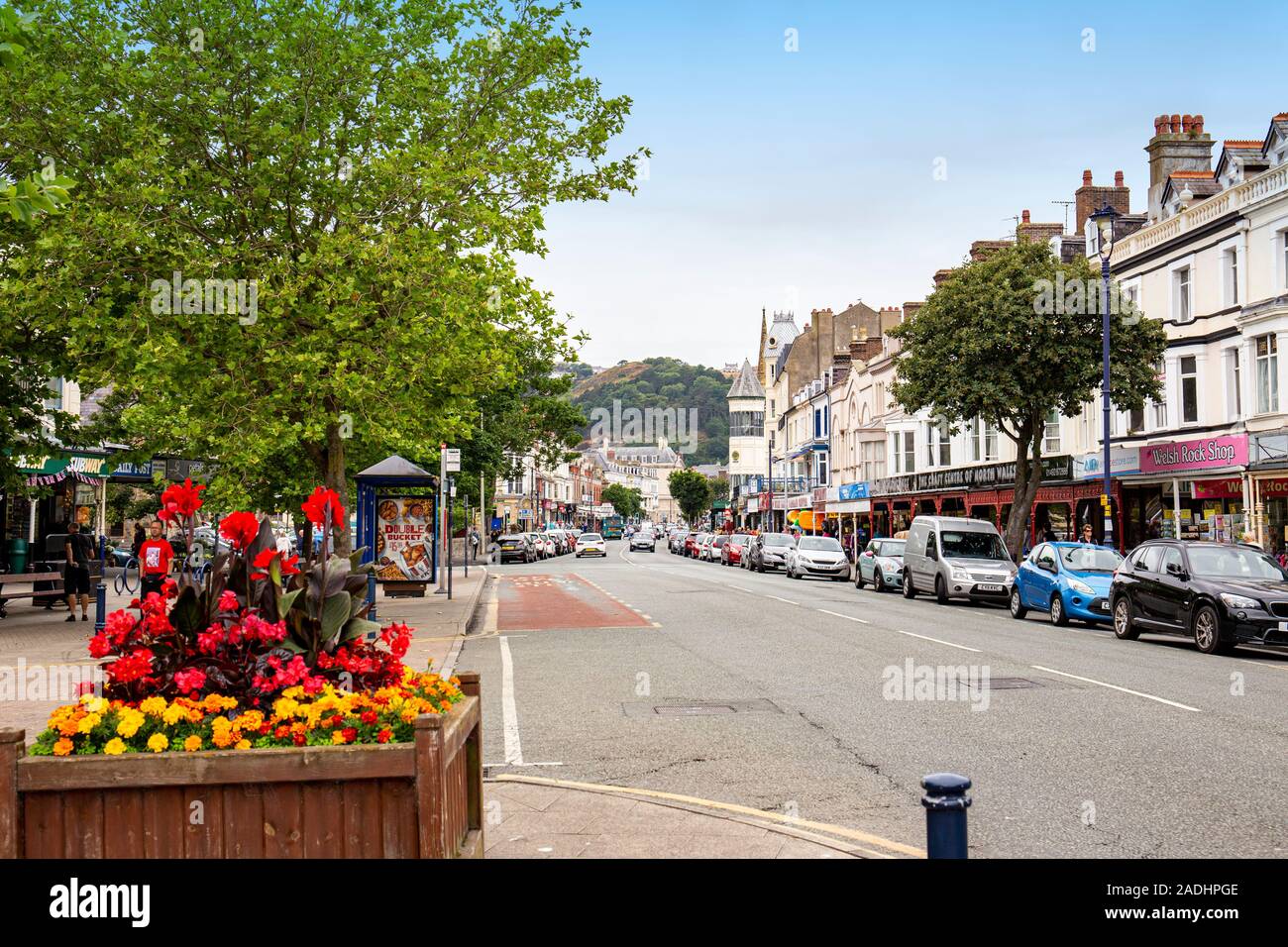 Mostyn street, main shopping street in Llandudno Gwynedd Wales UK Stock ...