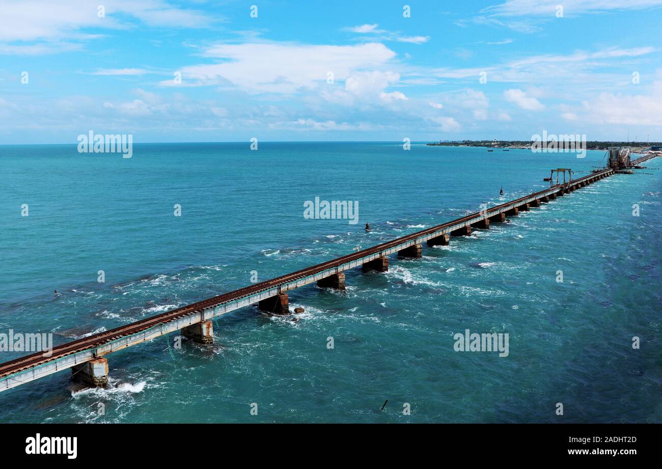 Rameshwaram Bridge in South India Stock Photo - Alamy