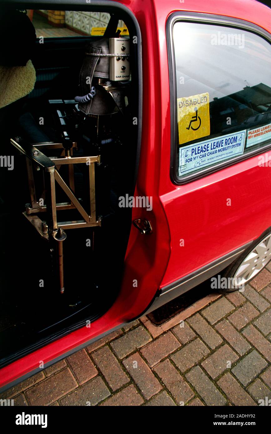 Car for the disabled. A small family car converted for use by a ...