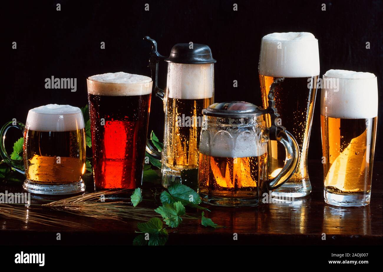 Assorted beers including lagers and ales Stock Photo - Alamy