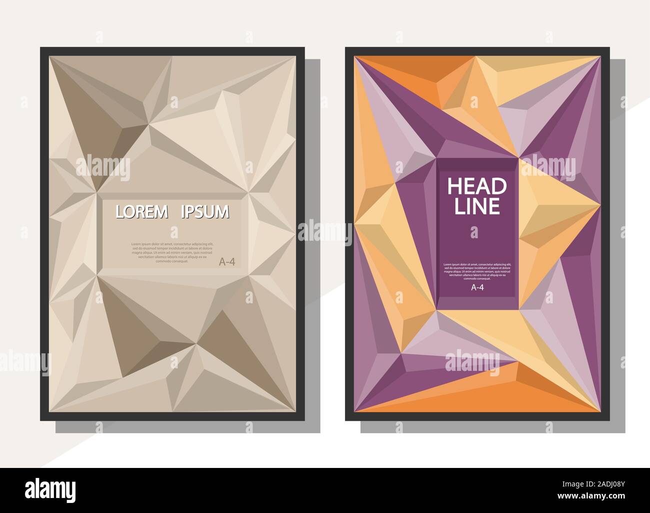 Editable design for the cover, A4 format. Geometric abstract background ...