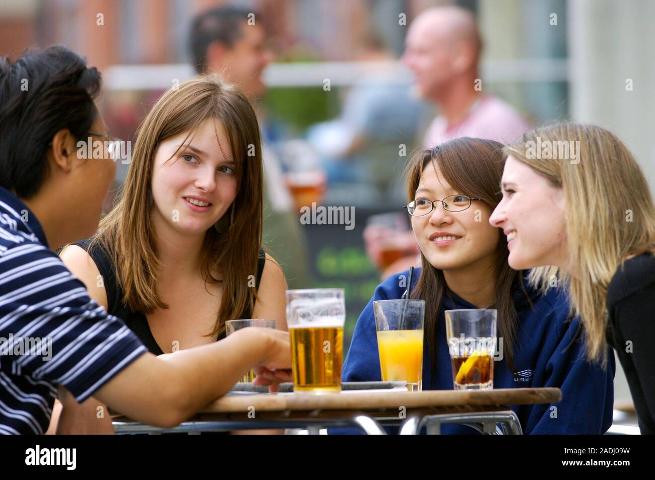Social drinking. Group of friends drinking alcoholic and non-alcoholic ...