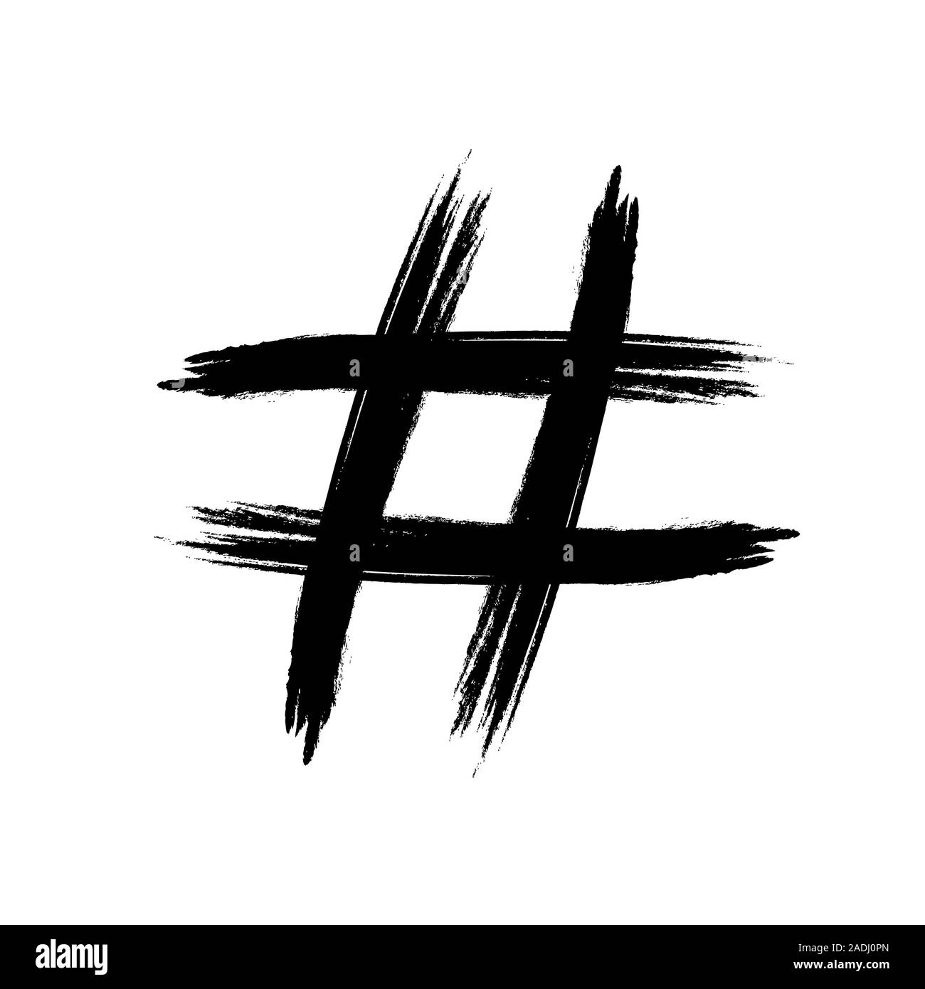 Hashtag symbol is Drawn with a brush with black paint. Template for ...