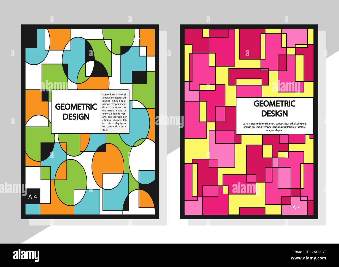 Editable design for the cover, A4 format. Geometric abstract background ...