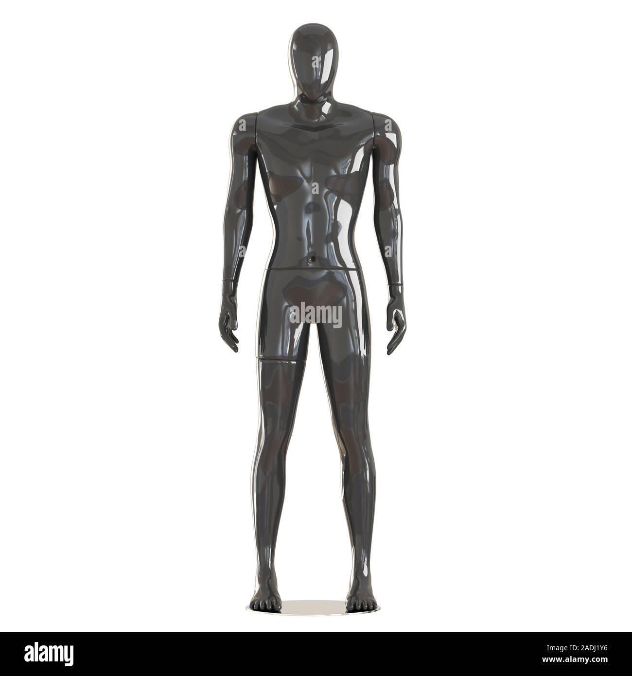 Black male sports mannequin on isolated white background. 3D rendering ...