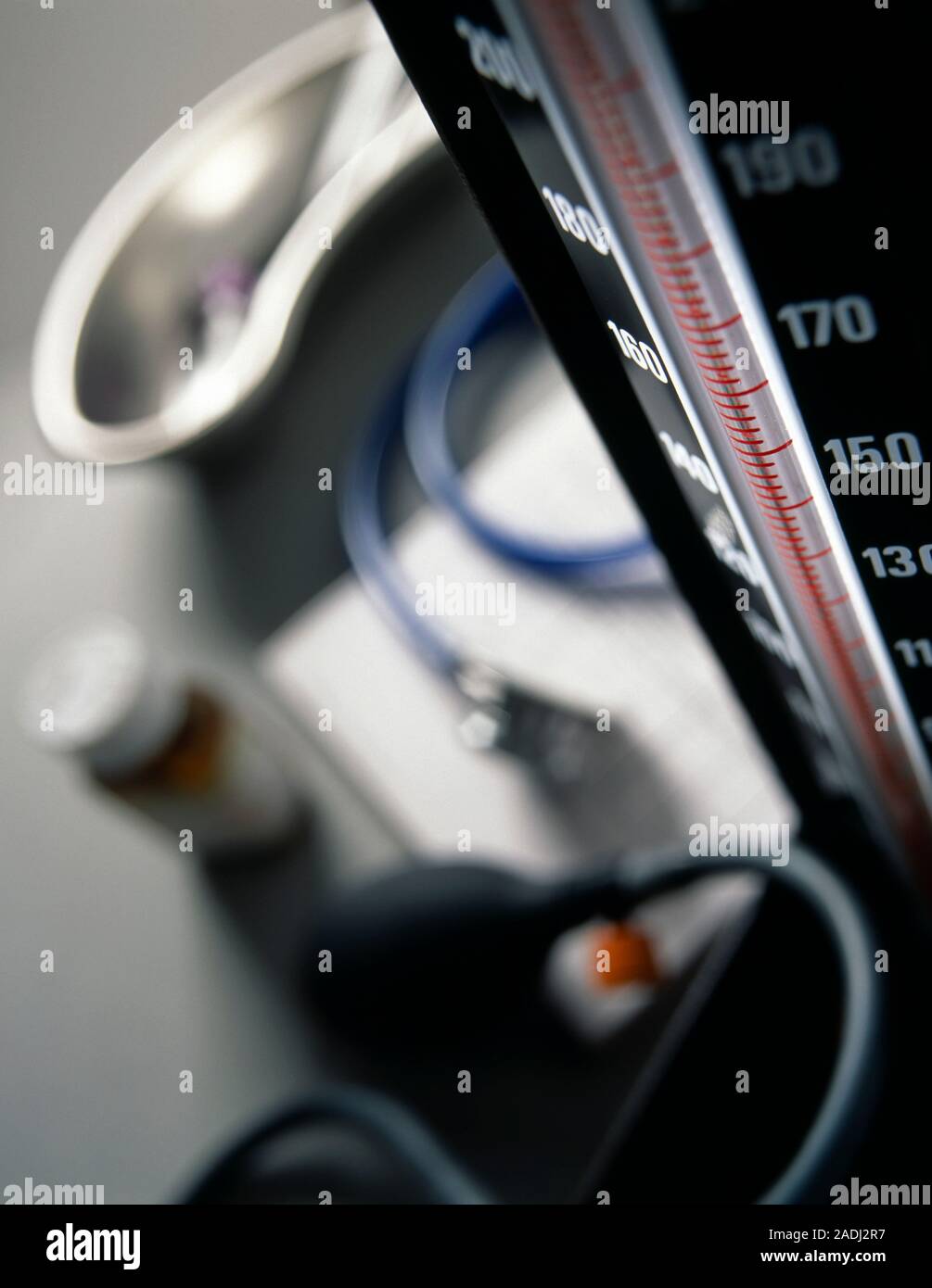 Blood pressure gauge. Device used to measure blood pressure in ...