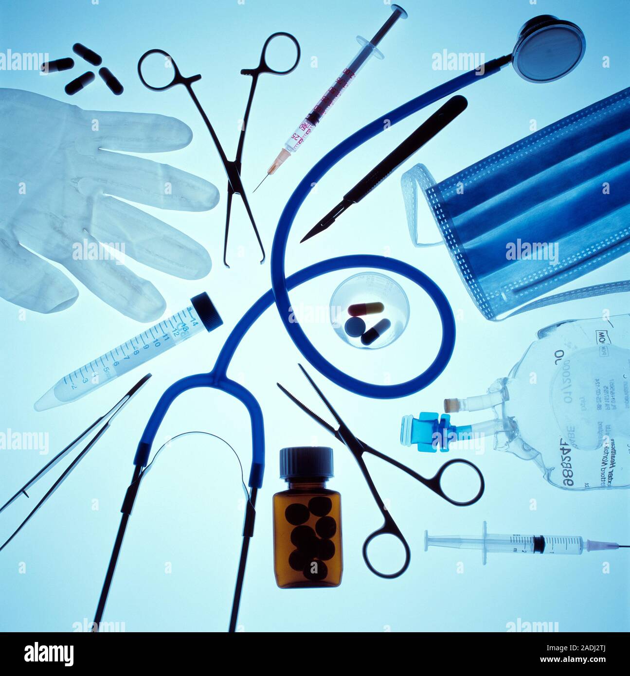 Medical equipment. Assorted medical devices including syringes, a ...