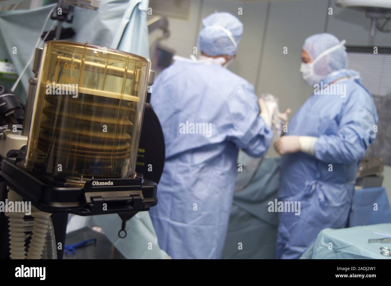 Ventilator in an operating theatre. This piece of medical equipment is ...