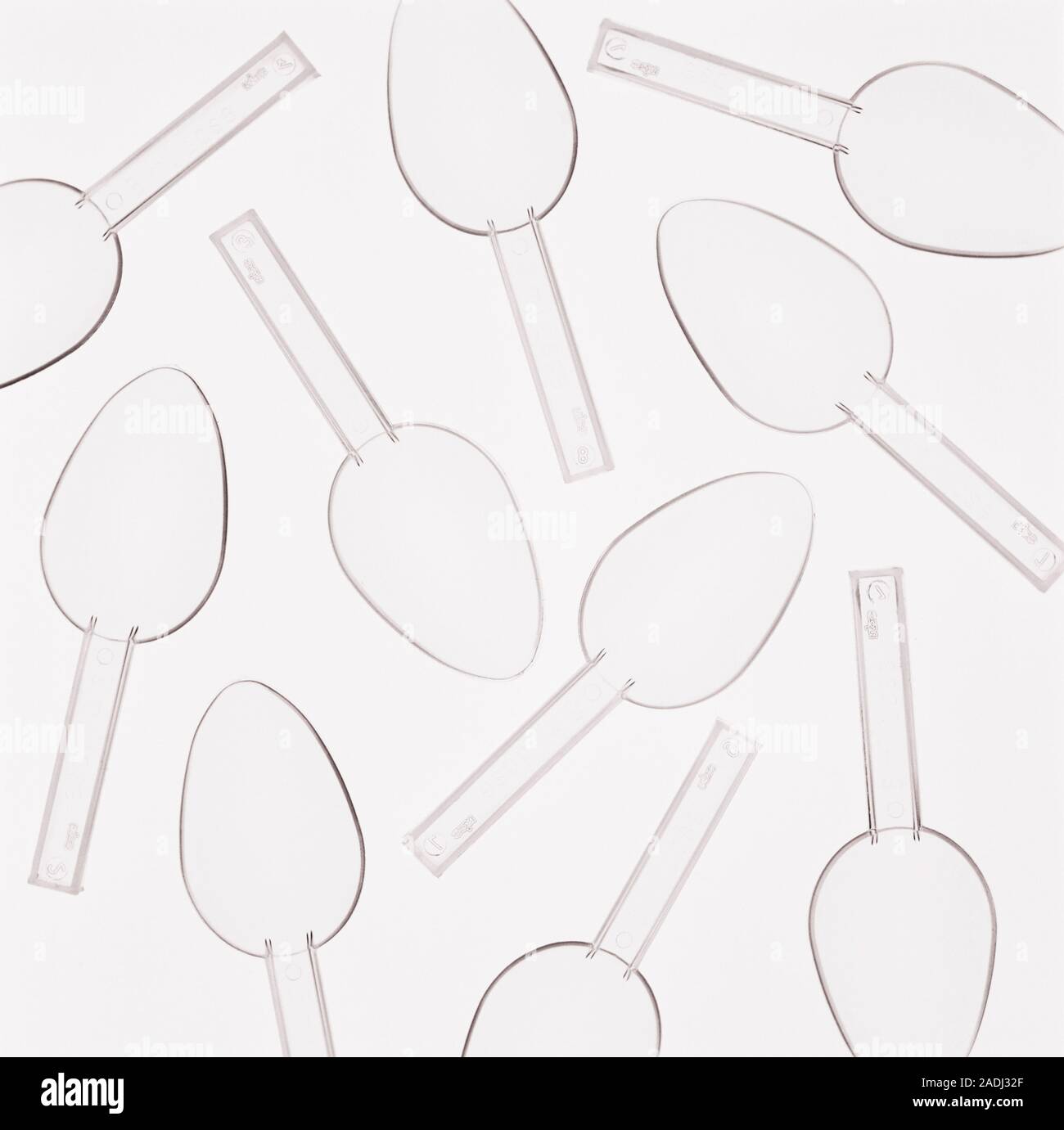 Medicine spoons. These spoons are used to measure out 5 millilitre ...