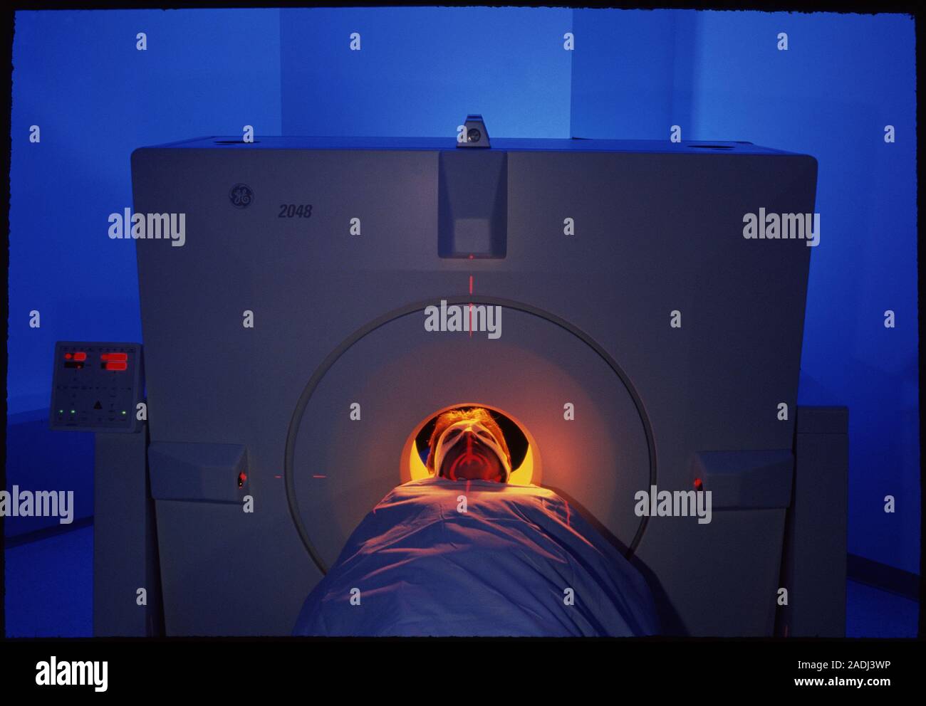 PET scanning. View of a patient undergoing a Positron Emission ...