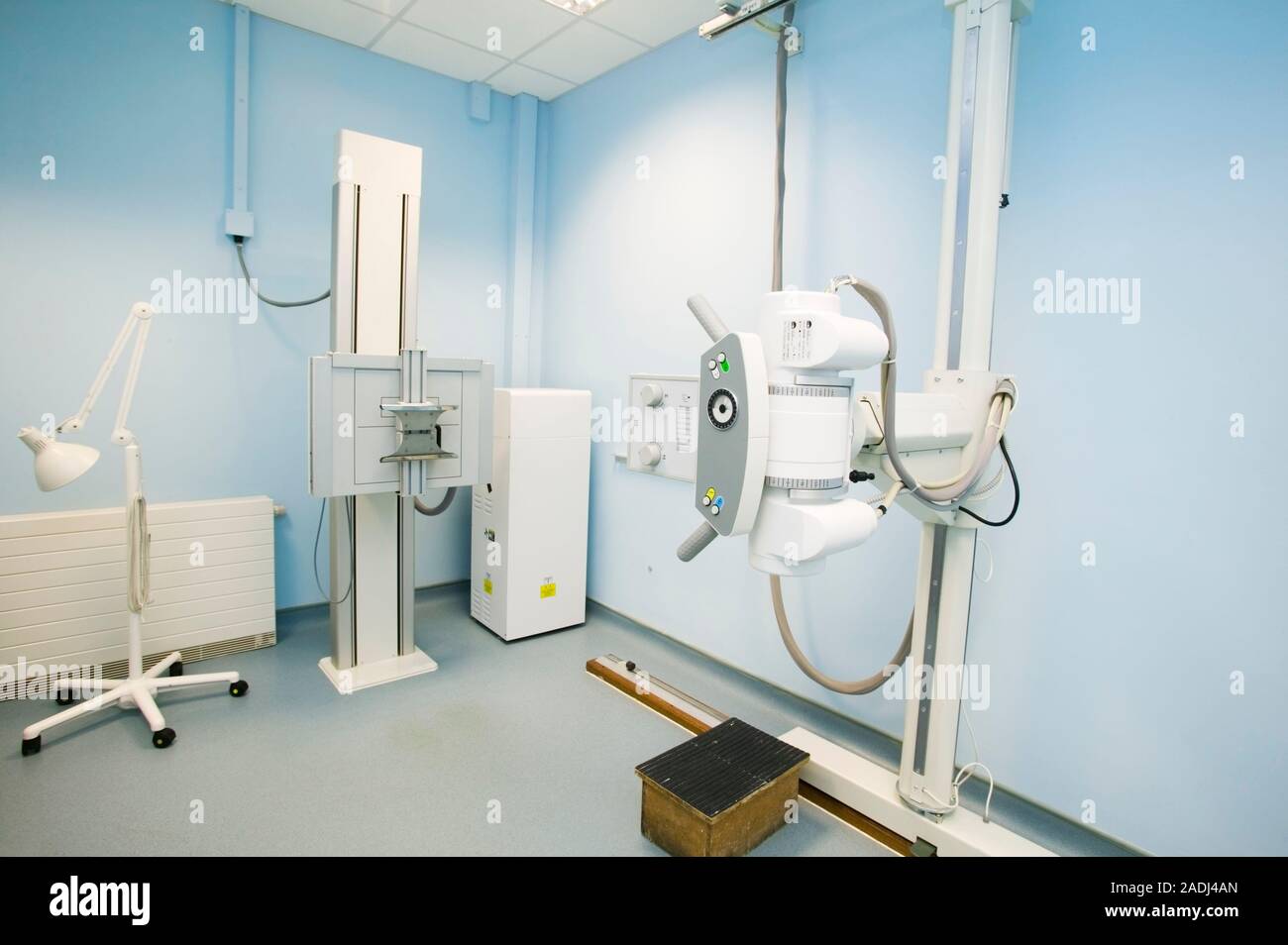 Chest X-ray machine in the radiology department of a hospital. The ...
