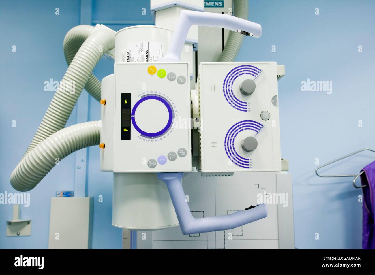 Chest X-ray machine. Controls for a chest X-ray machine in the ...