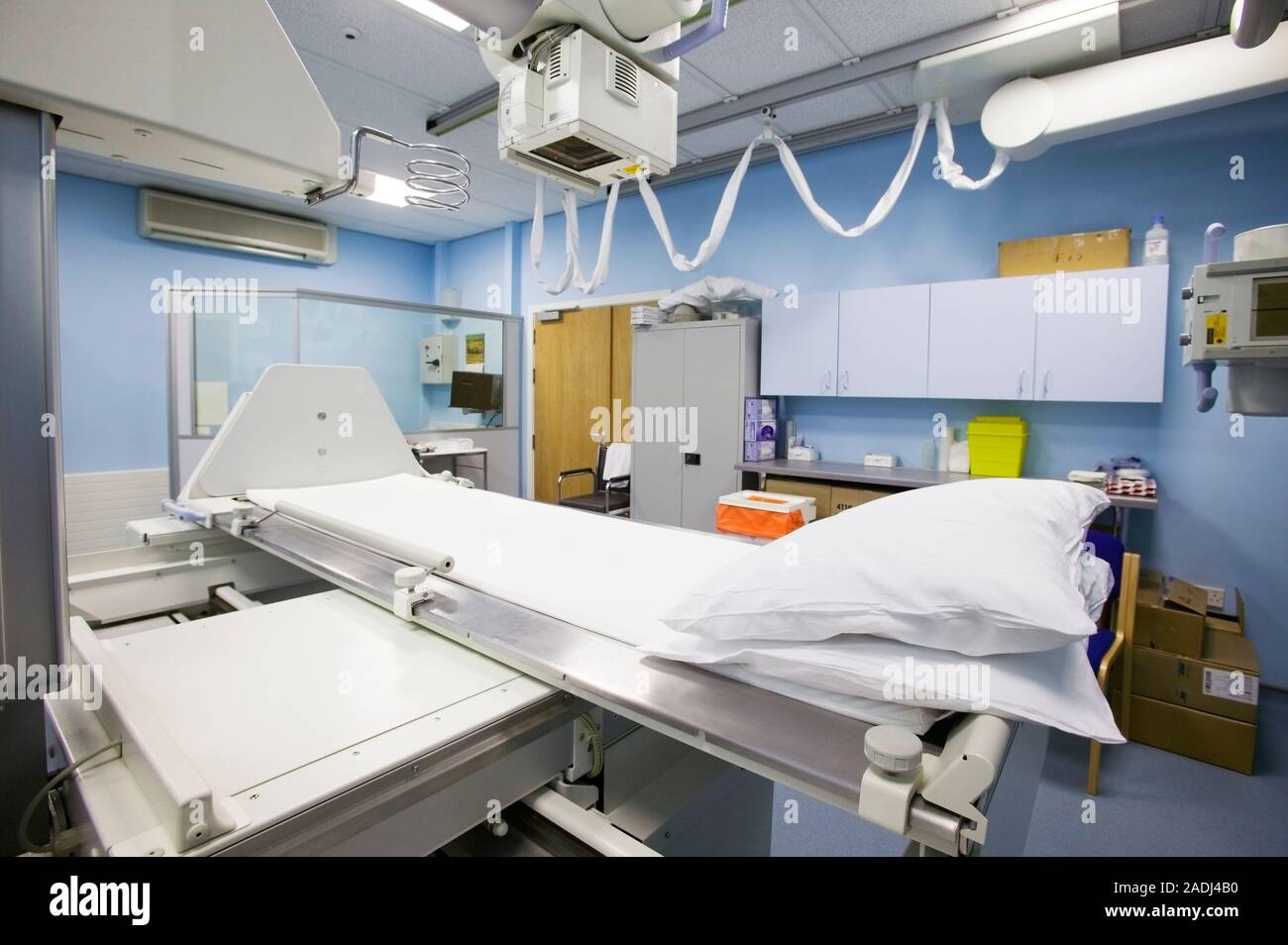 X-ray machine in the radiology department of a hospital. This machine ...