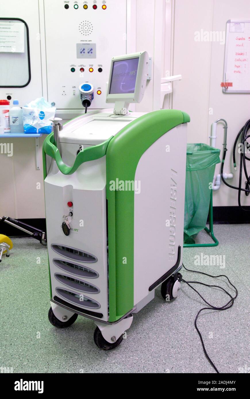 Greenlight HPS laser machine in an operating theatre. This machine is ...