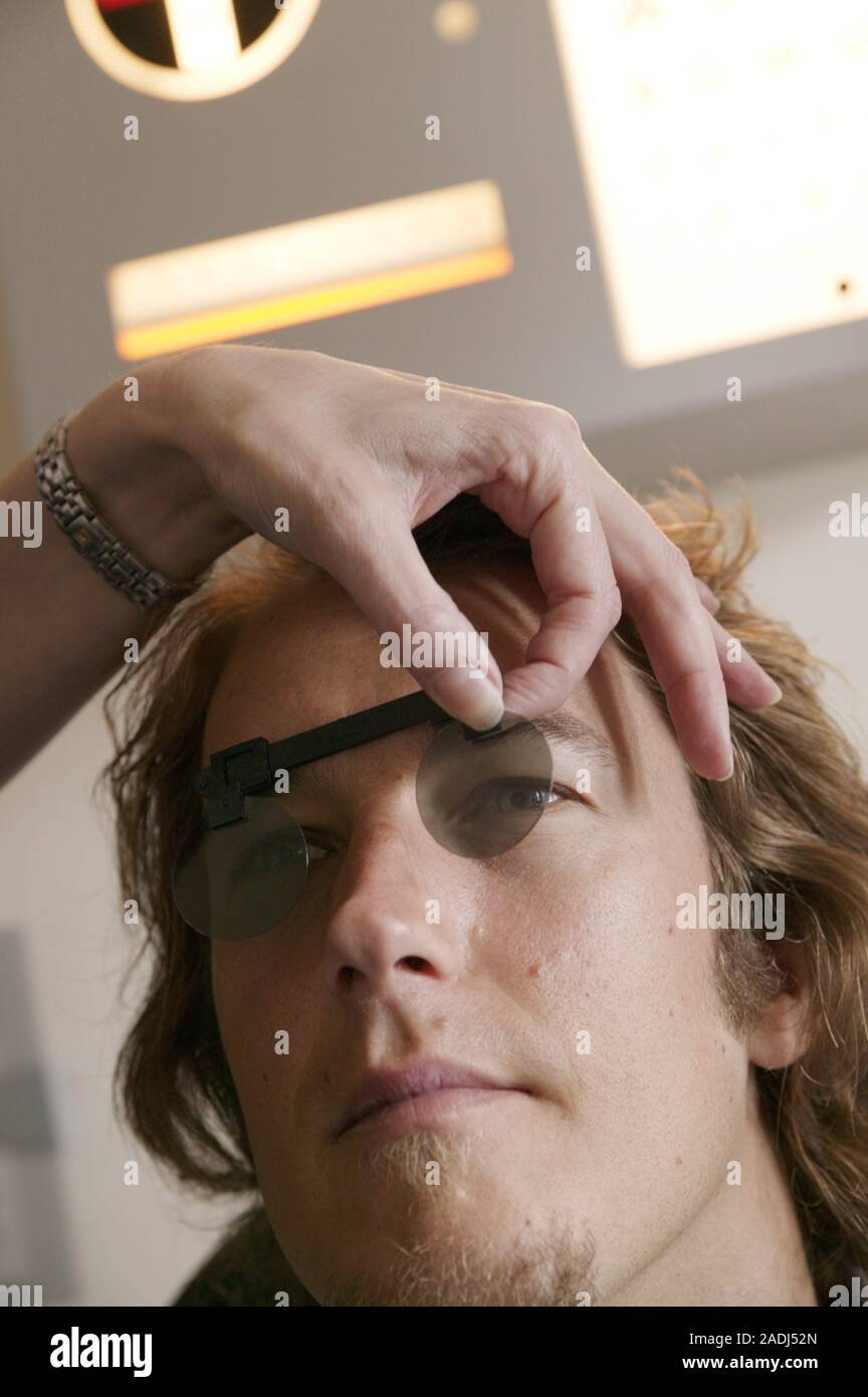 MODEL RELEASED. Eye examination. Image 2 of 15. Man having the visual ...