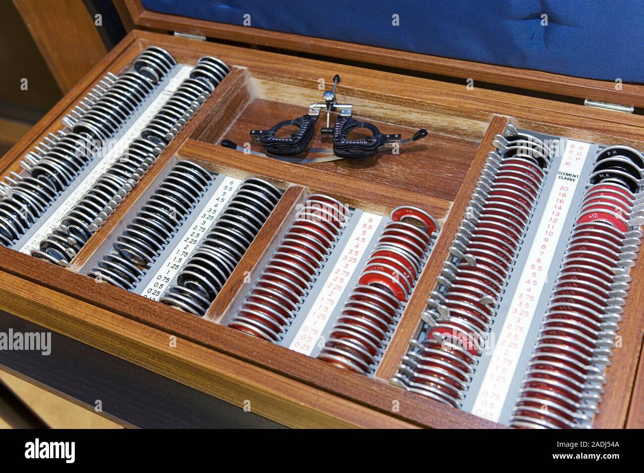 Eyesight test lenses. These are used by an optician or ophthalmologist ...