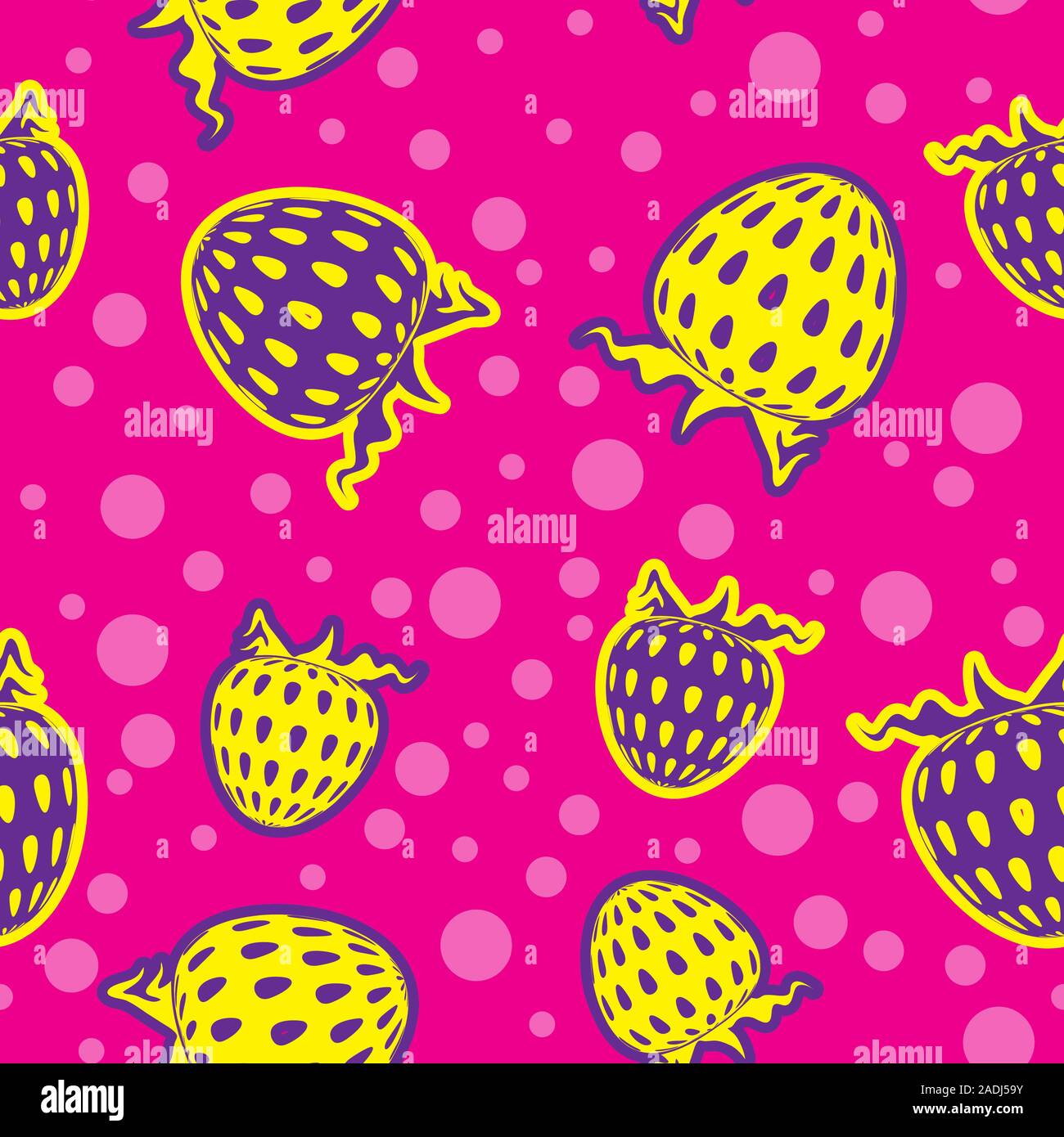 Seamless pink pattern with red strawberries as a background- Eps10 ...