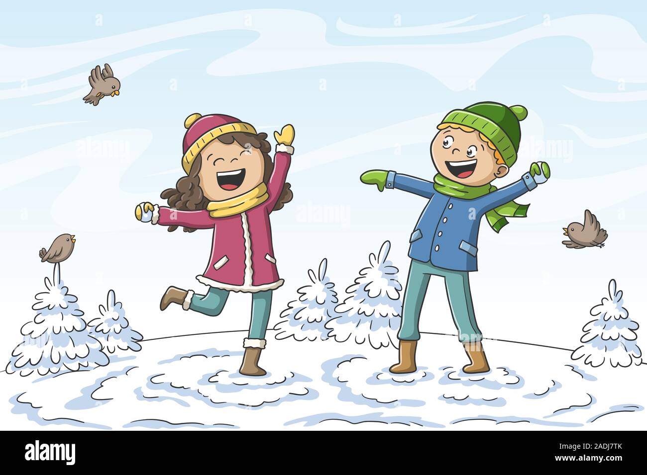 Two Kids Playing Clipart