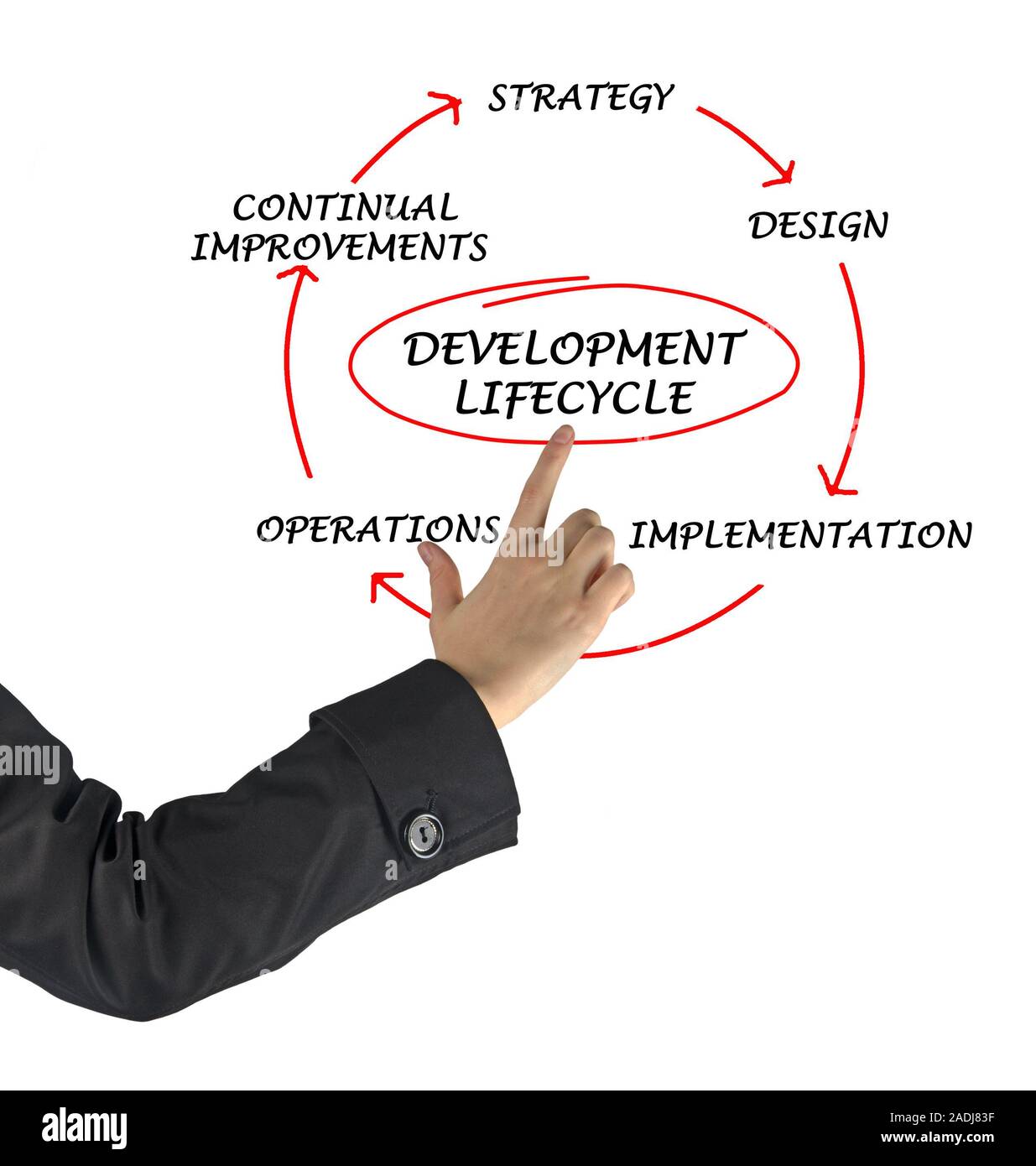 Presentation of development lifecycle Stock Photo - Alamy