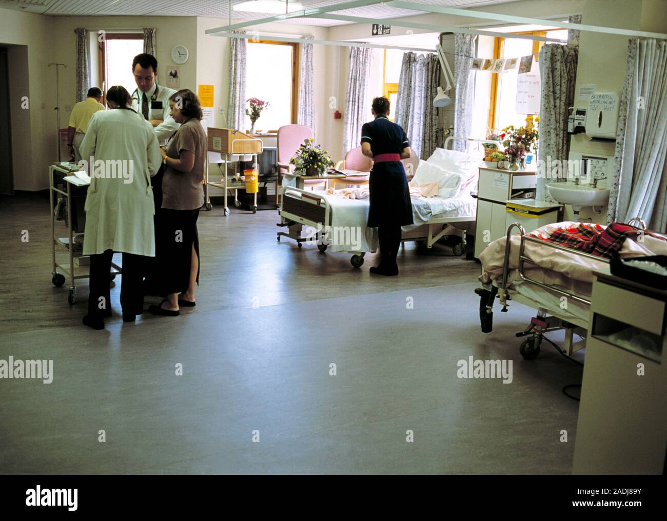 Hospital ward with doctors, nurses and patients. Photographed at St ...