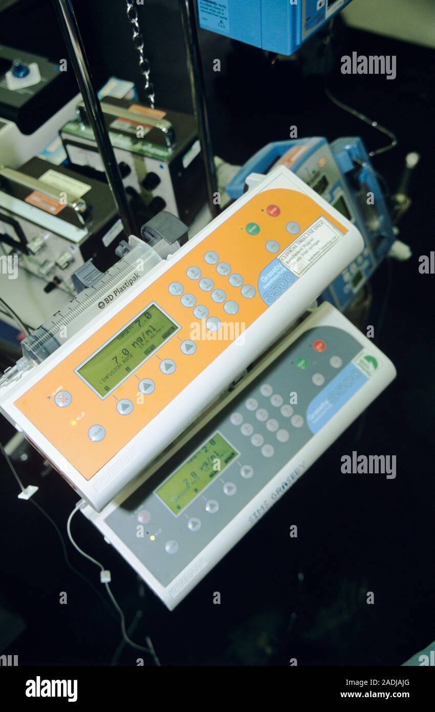 Anaesthesia pump for the delivery of drugs. These pumps control the ...