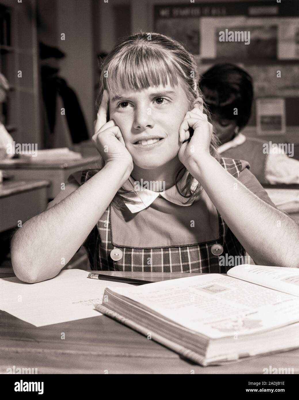 1960's children at school desk hi-res stock photography and images - Alamy