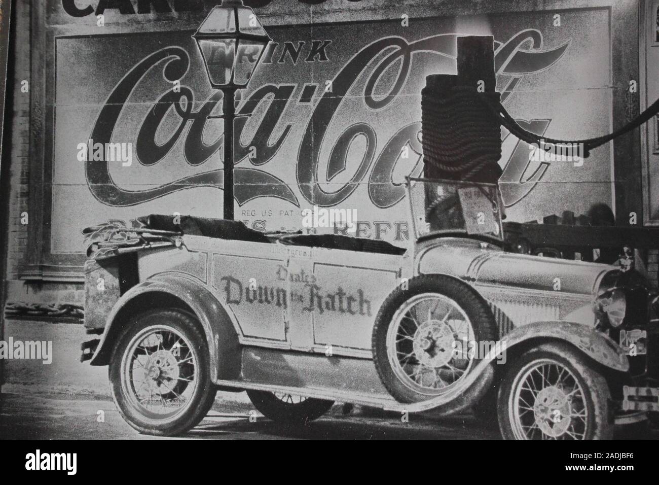 Fine black and white art photography from the 1970s fancy car parked in ...