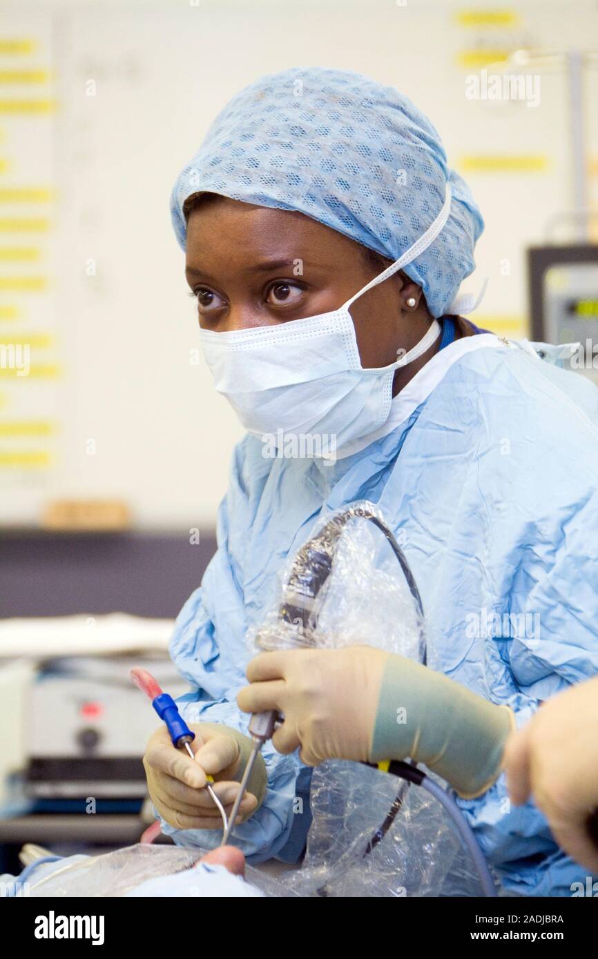 Sinus Surgery Surgeon Using An Endoscope Black And Grey Lower Centre