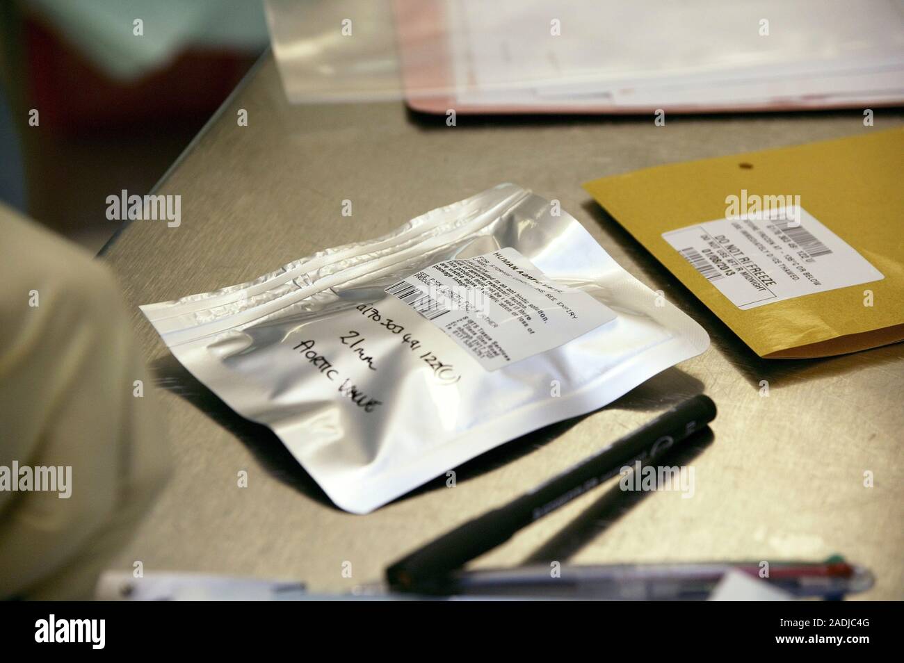 Cryo-storage bag, a sterile container used for storing tissue prior to ...