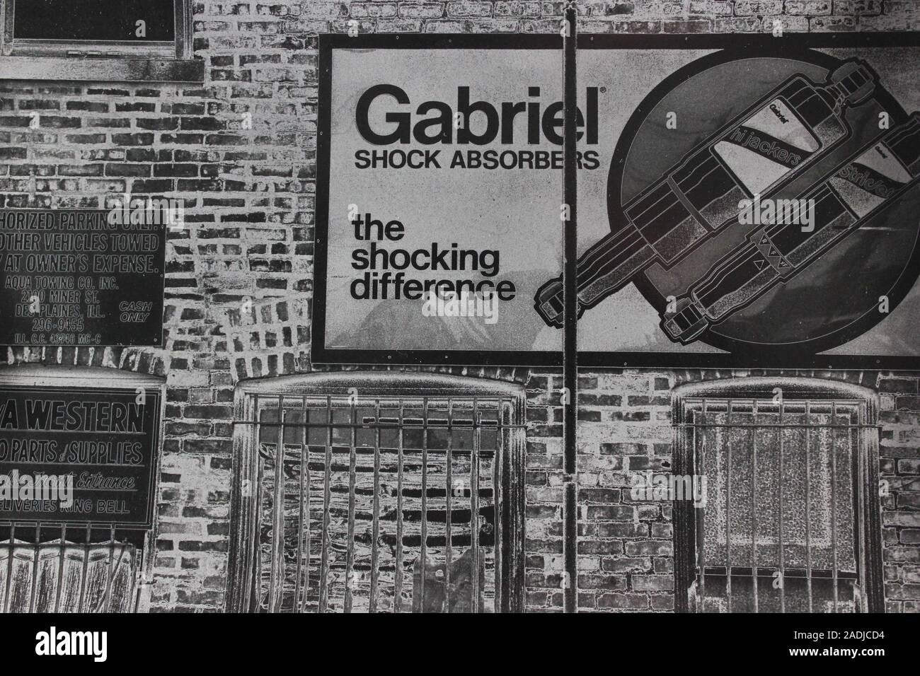 Fine black and white art photography from the 1970s of a billboard ...