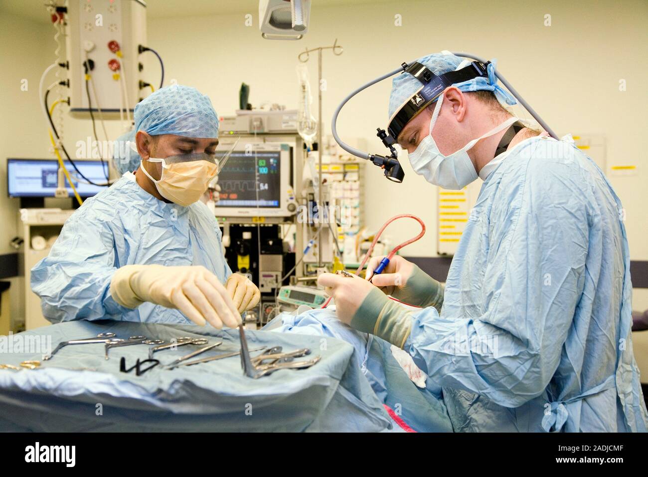 Septoplasty operation. Surgeons performing an operation to straighten ...