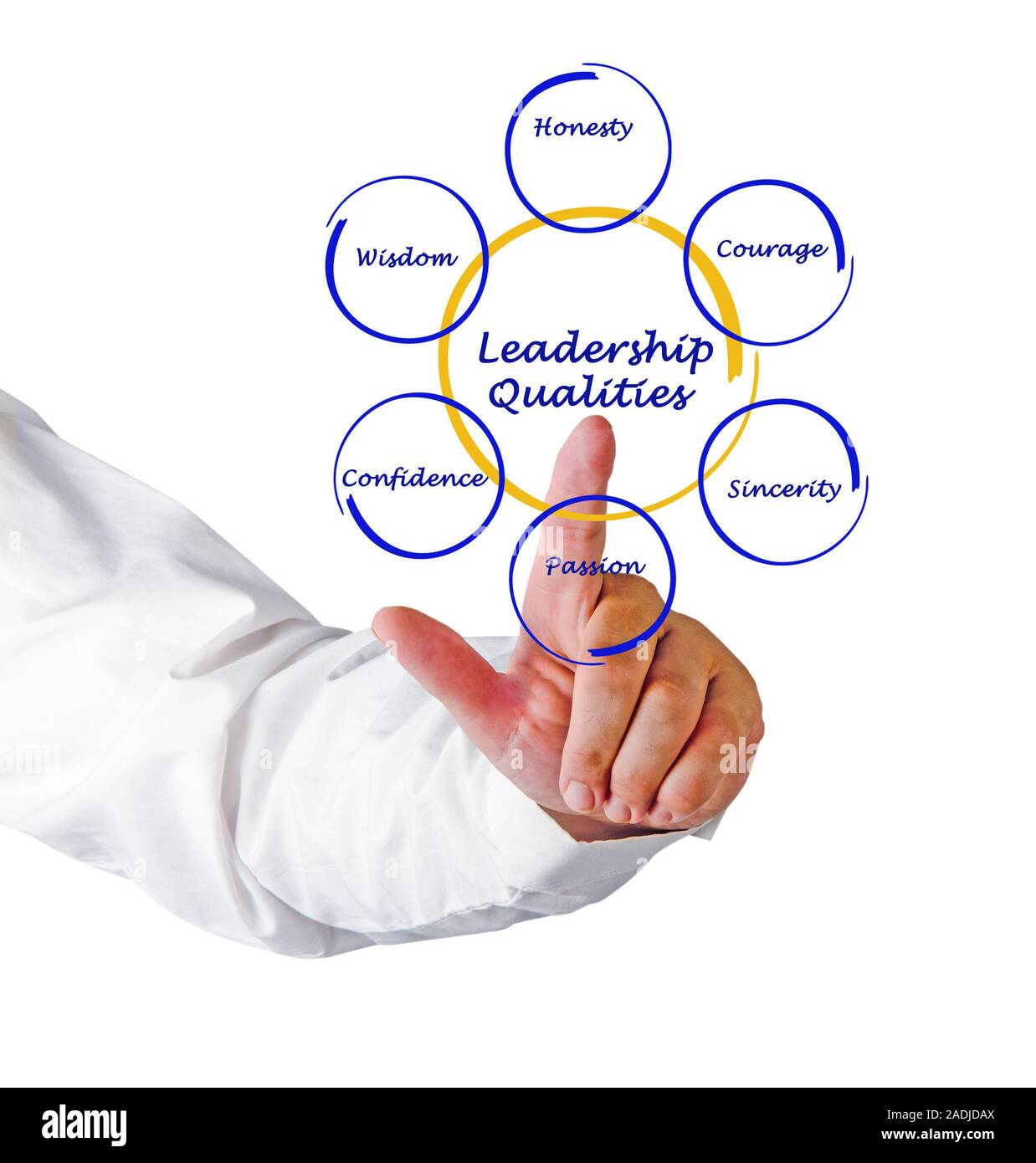 Diagram of leadership qualities Stock Photo - Alamy