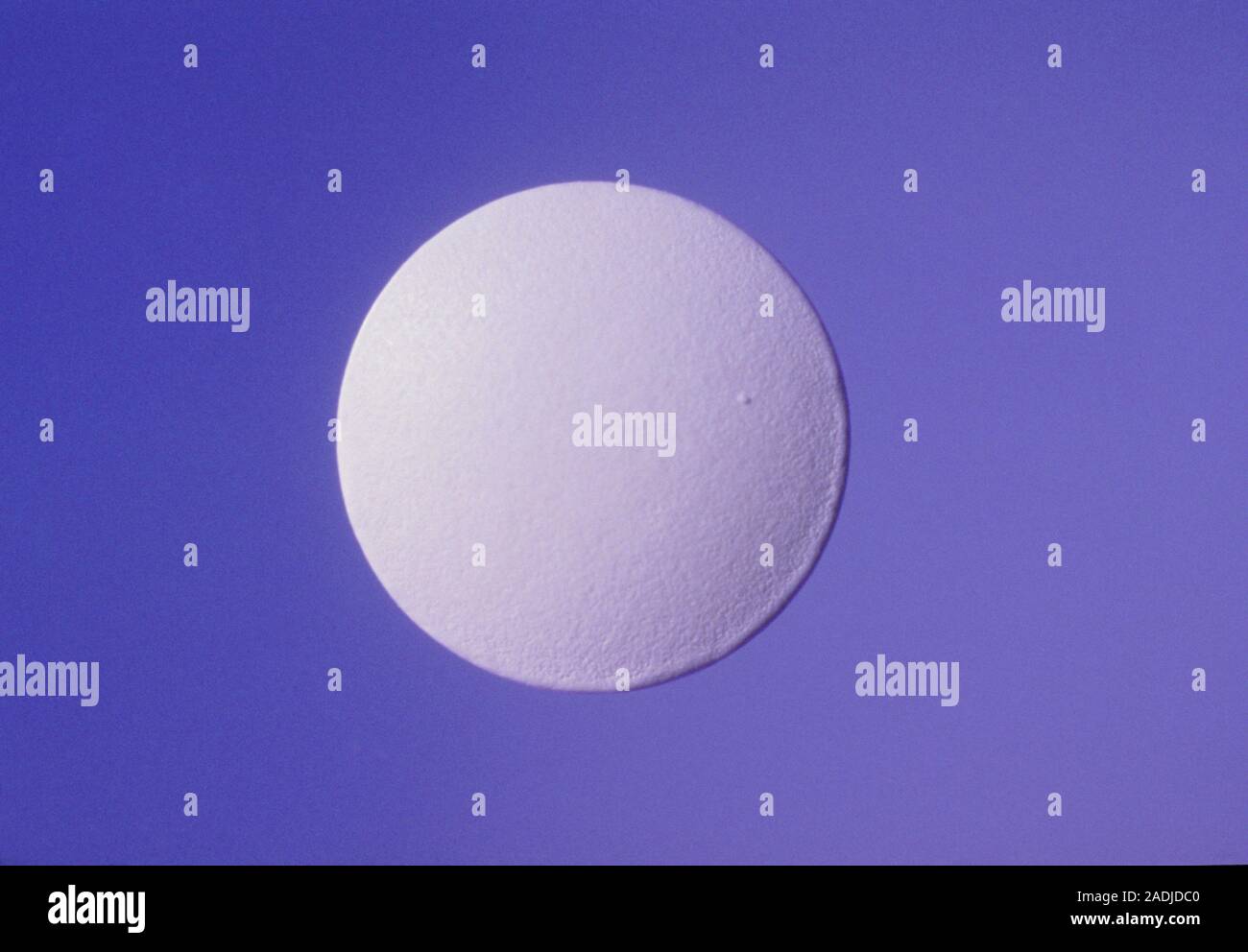 Pill. View of a white pill. Taken orally, pills like this are an ...