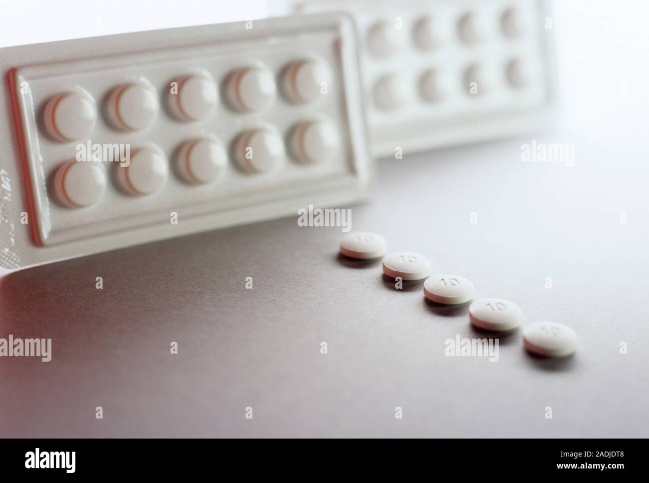 Beta-blocker tablets. Blister packs of Cardivas, a beta-receptor ...