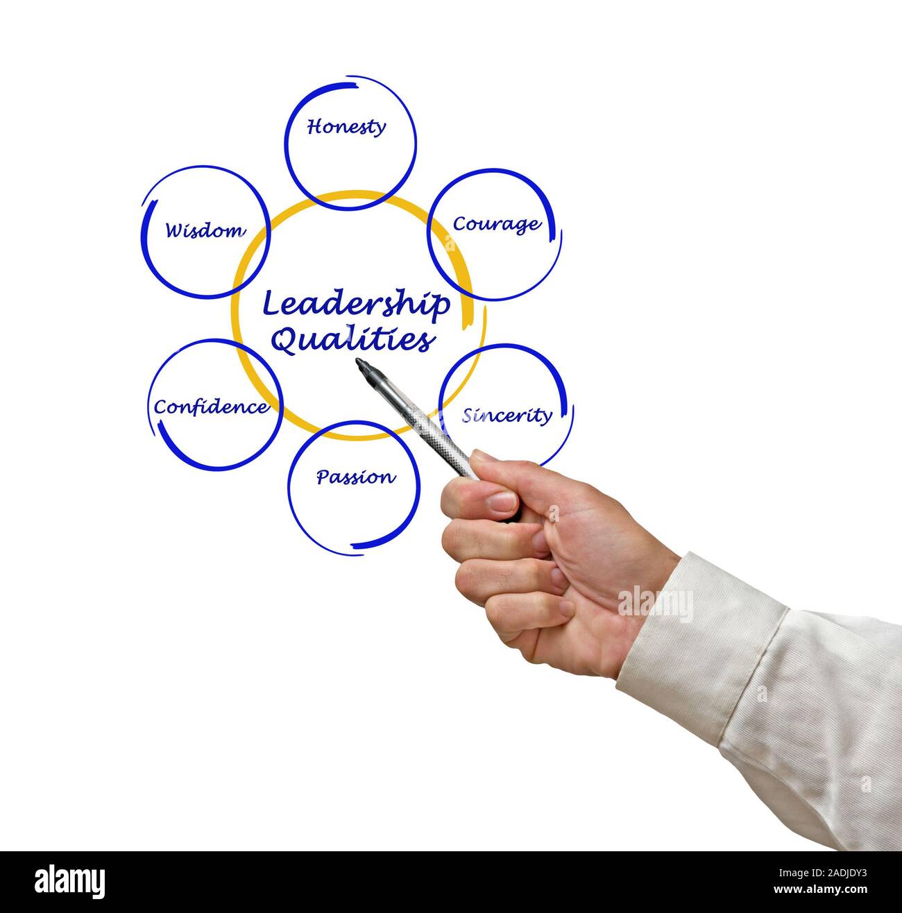 Diagram of leadership qualities Stock Photo - Alamy