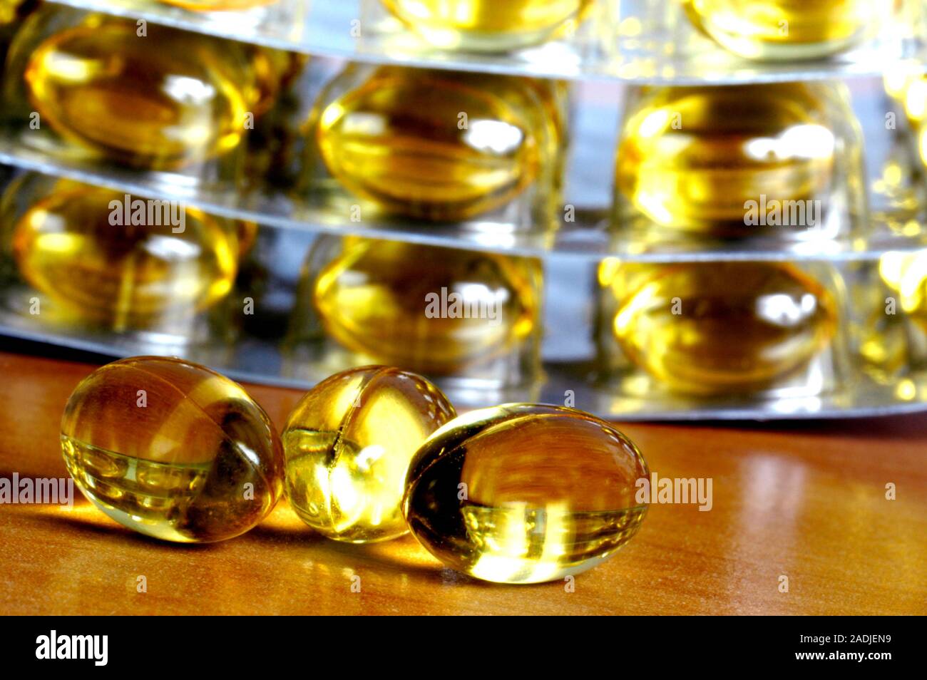 Supplement capsules. The packaging seals the capsules, protecting them ...