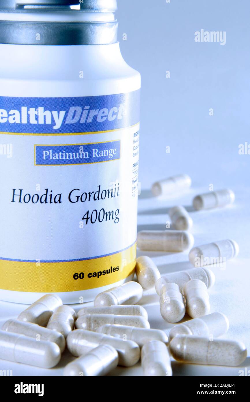 Hoodia diet pills and their bottle. These pills purport to contain ...