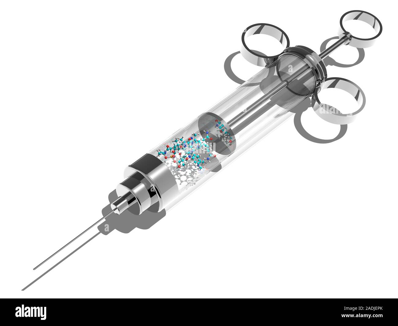 Vitamin B12 injection, conceptual computer artwork. Vitamin B12, also ...