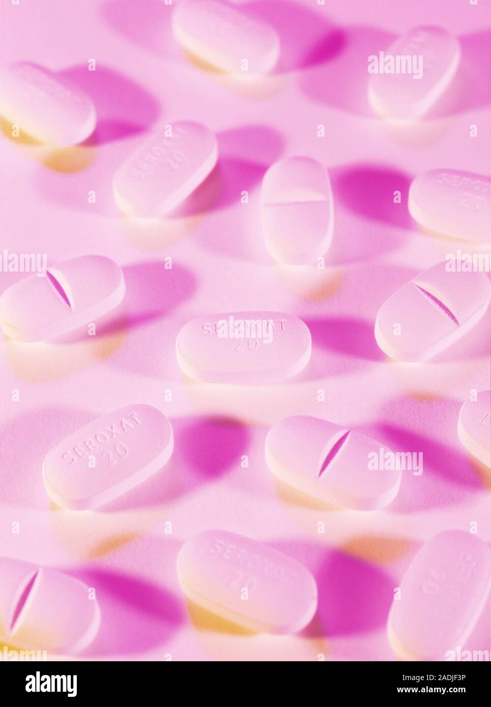 Antidepressant drug. Pills of Seroxat (paroxetine), an antidepressant ...