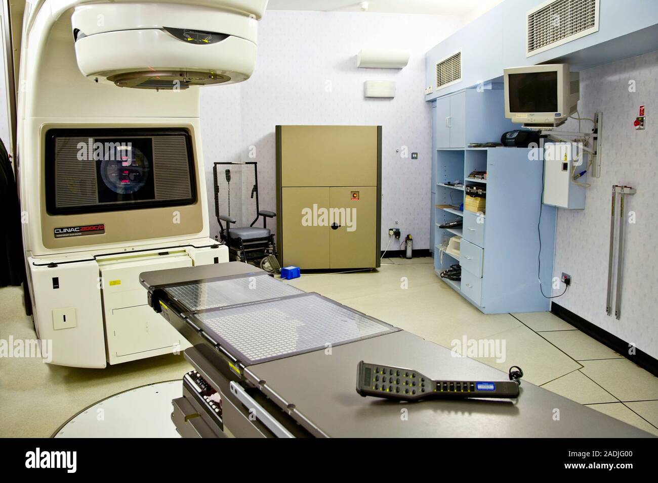 Radiation therapy machine. This machine is used to treat malignant ...