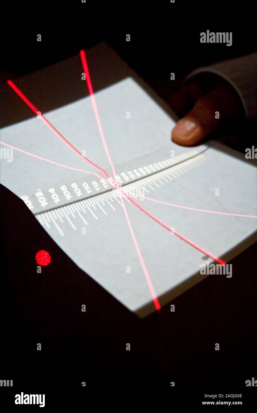 Linear accelerator testing. Checking the laser beam alignment of a ...