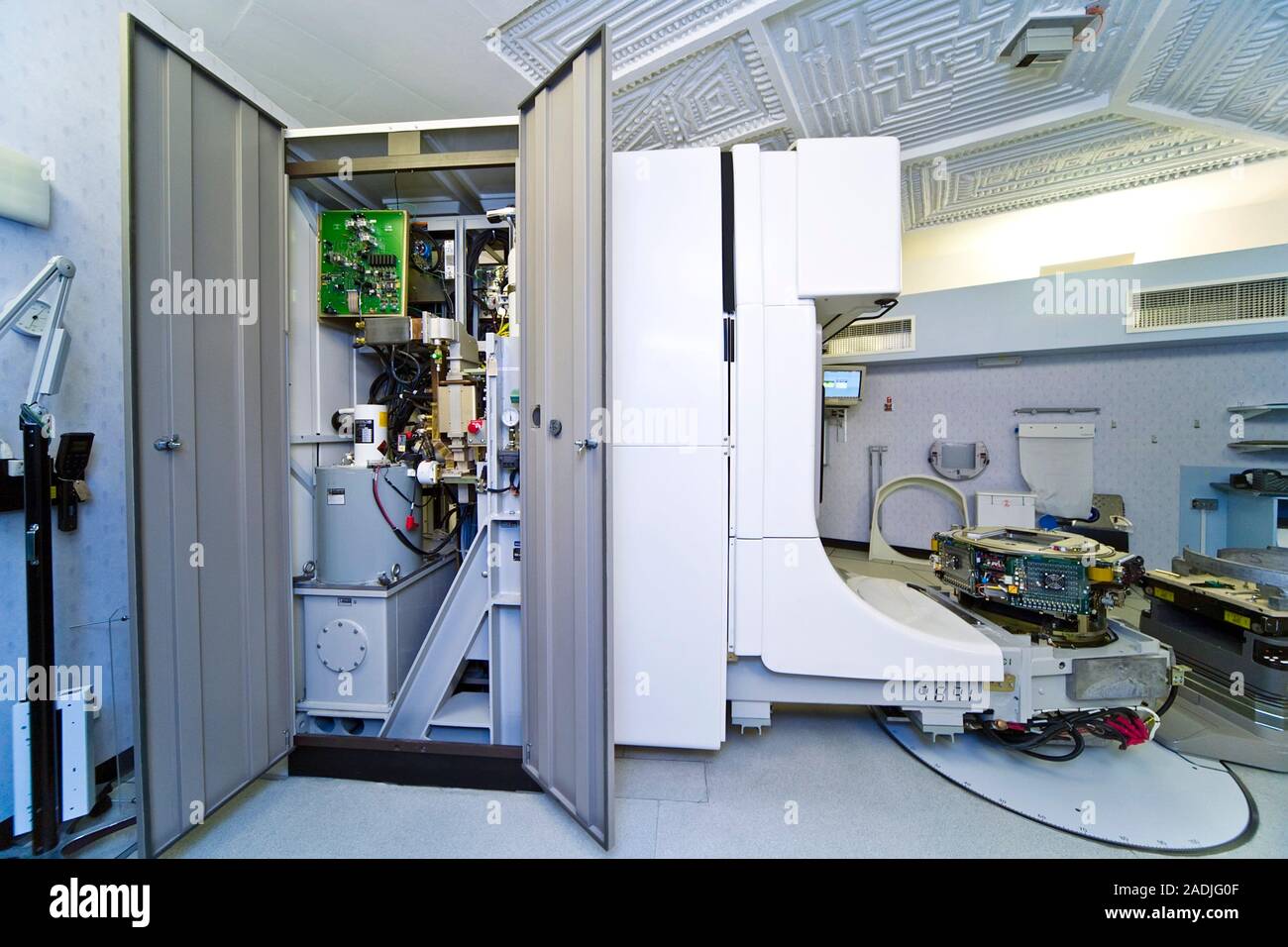Linear accelerator. Varian linear accelerator showing the back of the ...