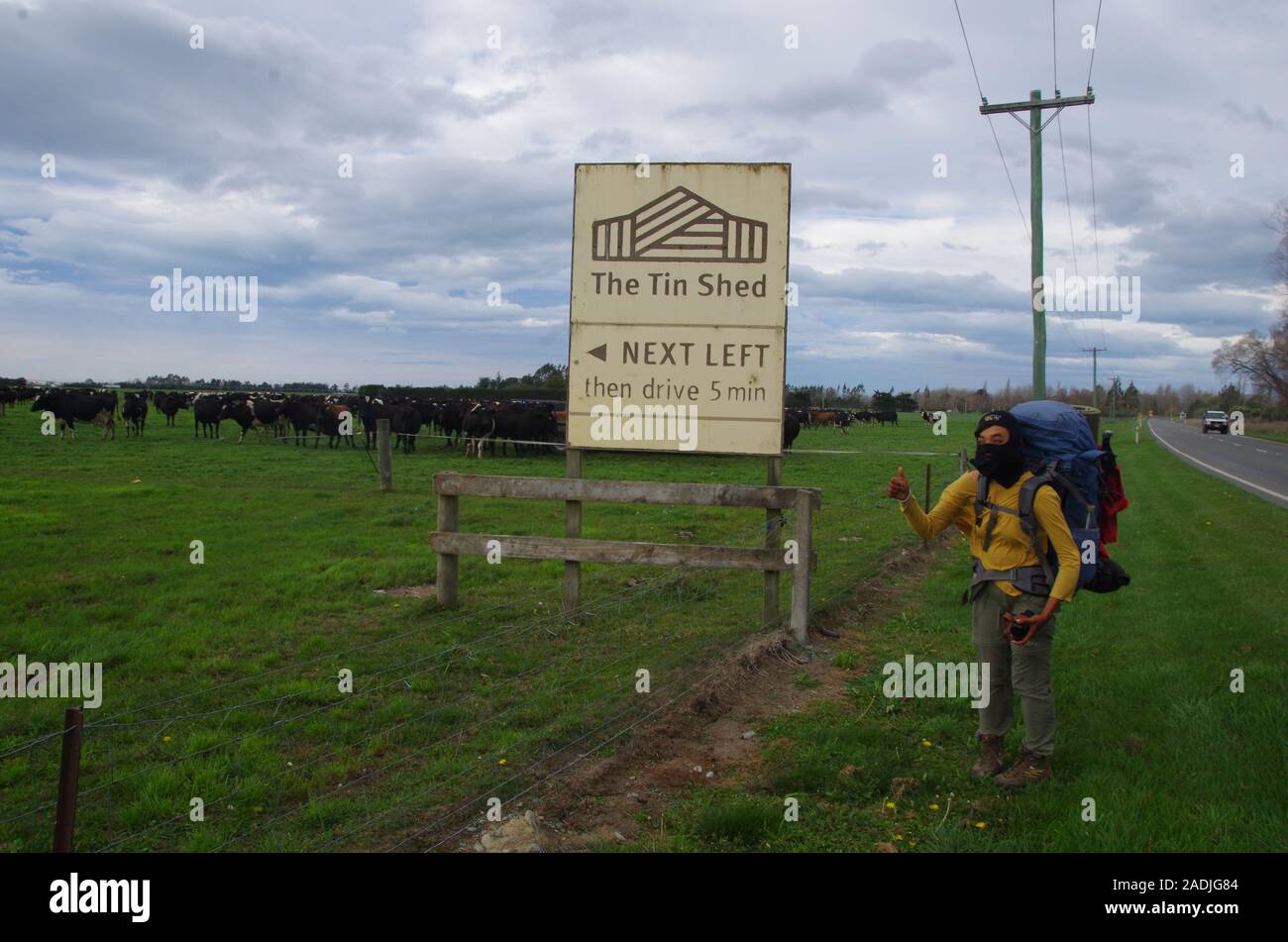 Thai female hiker. Inland Scenic Route Route 72. Te Araroa Trail. South ...
