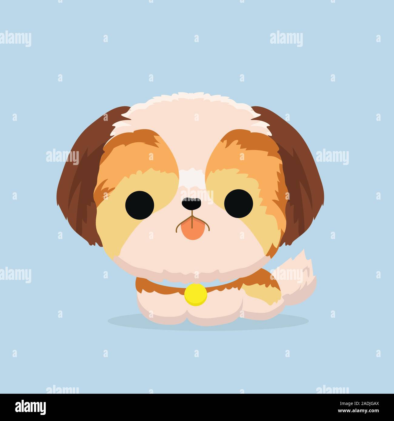 character shih tzu dog on pastel background Stock Vector Image & Art ...