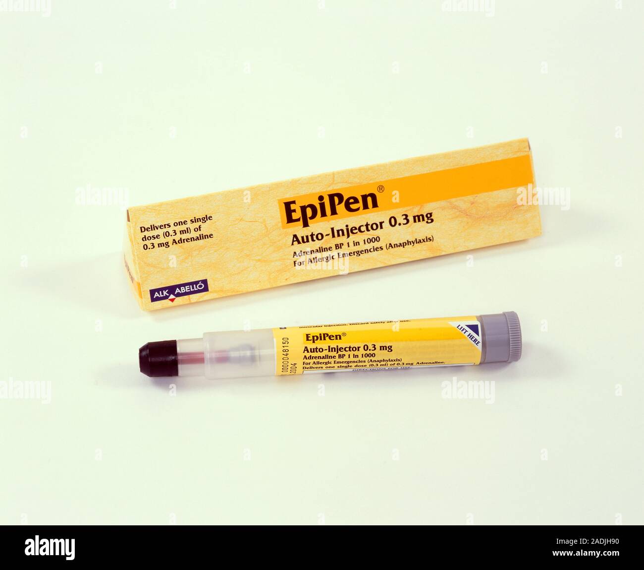 EpiPen adrenaline syringe used for the emergency treatment of ...
