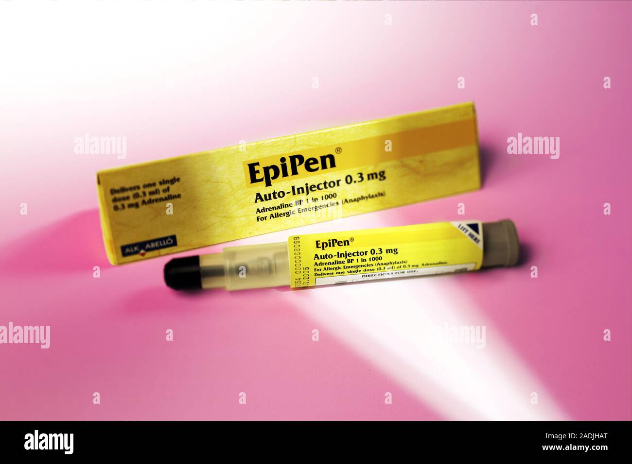 EpiPen adrenaline syringe used for the emergency treatment of ...