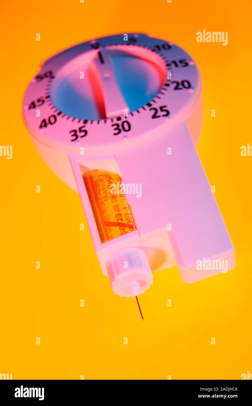 Insulin pen. This is Innolet a pre-filled injection device used by ...