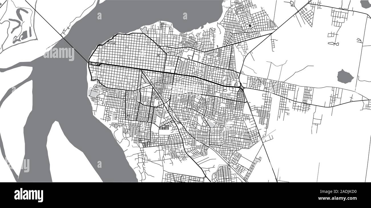 Urban vector city map of Corrientes, Argentina Stock Vector Image & Art ...