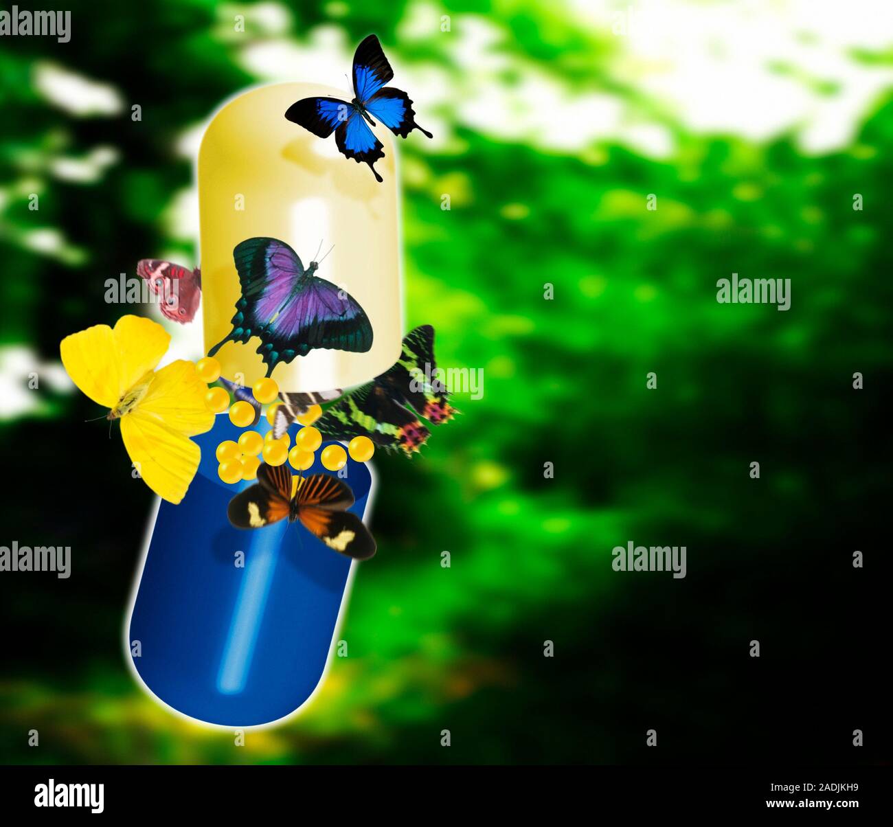 Natural remedy. Conceptual computer artwork representing natural ...