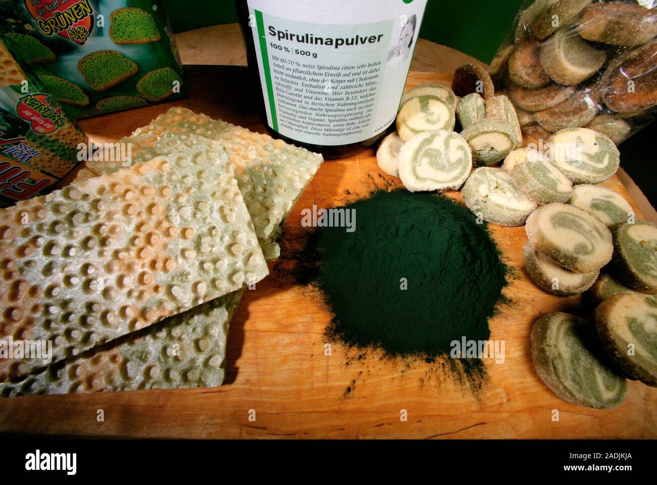 Algae health products. Assorted algae products from the German company ...